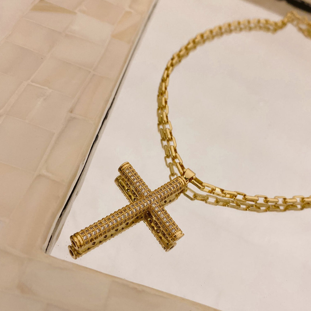 Gold Filled Chain with Cross – Butina Design