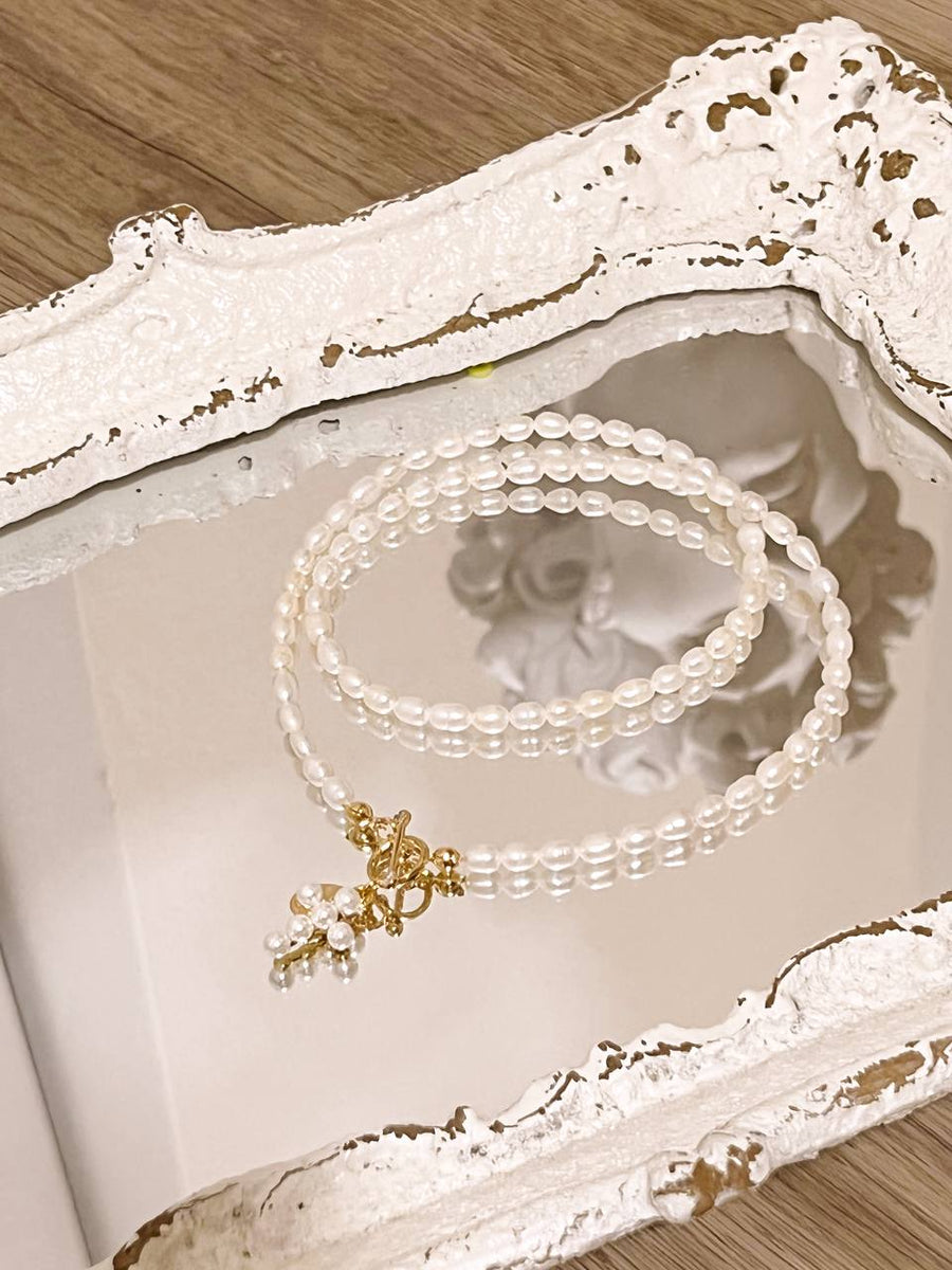 Pearl cross pendant necklace – Butina Design